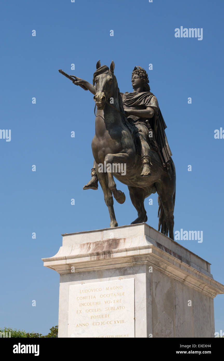 Equestrian statue of king Louis 14th Montpellier, Hérault , Languedoc ...