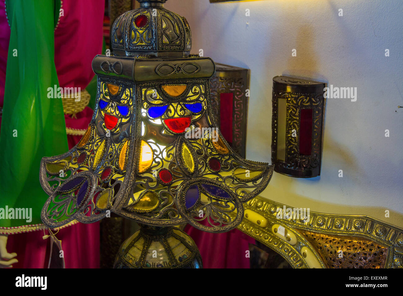 beautiful colorful lamps arabic style of decorating Stock Photo - Alamy