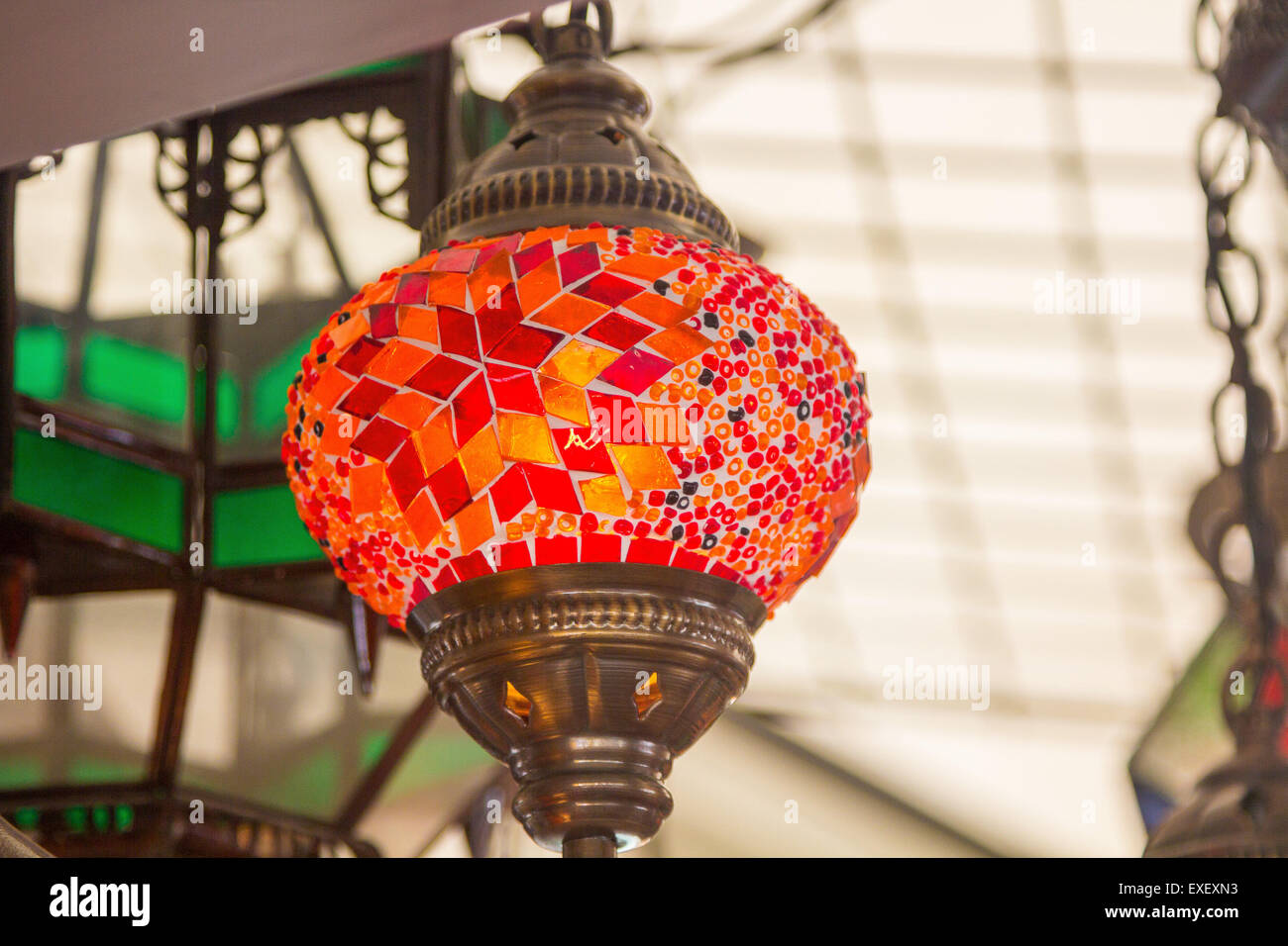 beautiful colorful lamps arabic style of decorating Stock Photo - Alamy