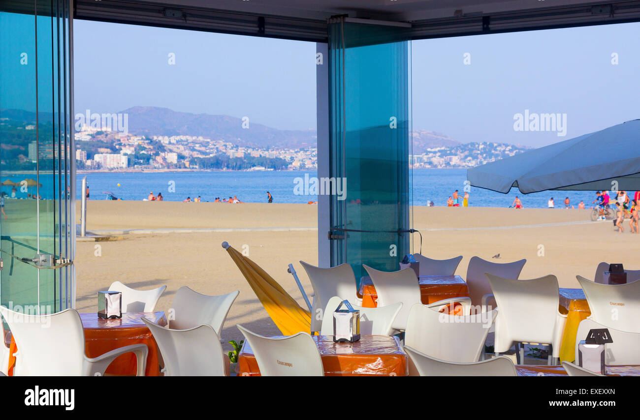 Colorful furniture in a modern beach bar Stock Photo - Alamy