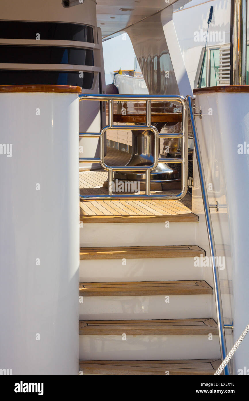 stairs to a modern yacht Stock Photo - Alamy