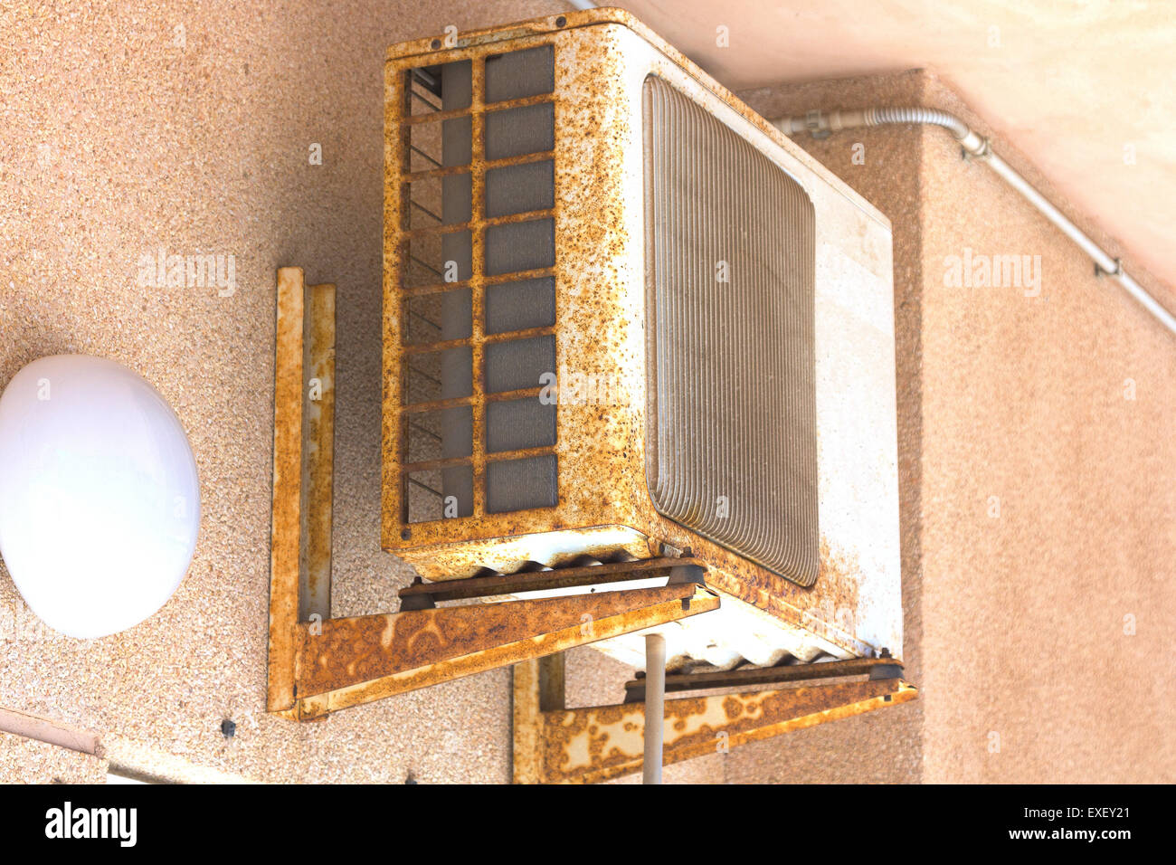 air conditioning apparatus and rusty old Stock Photo - Alamy