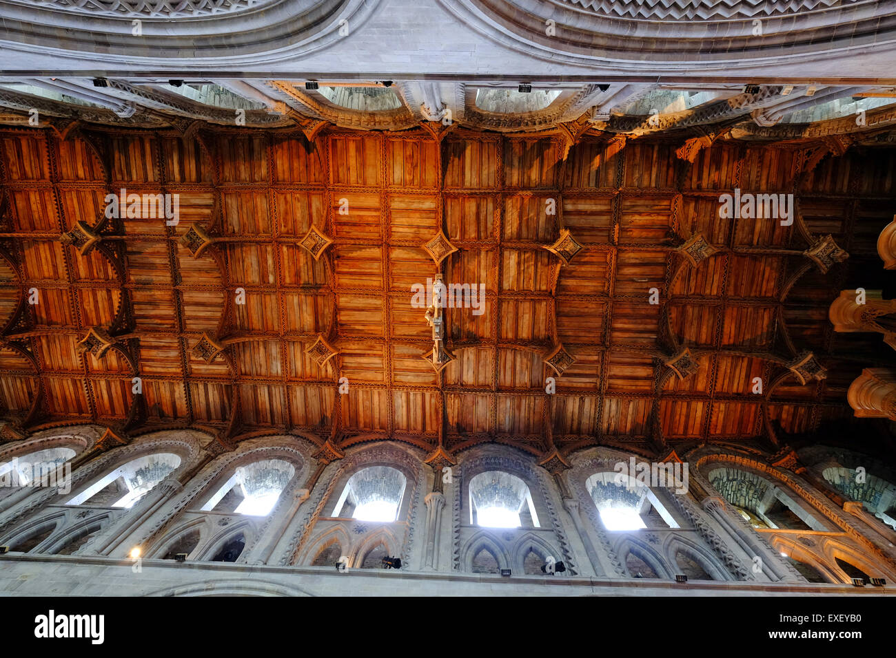 The interior of St David's Cathedral in Pembrokeshire, Wales, UK. The ...