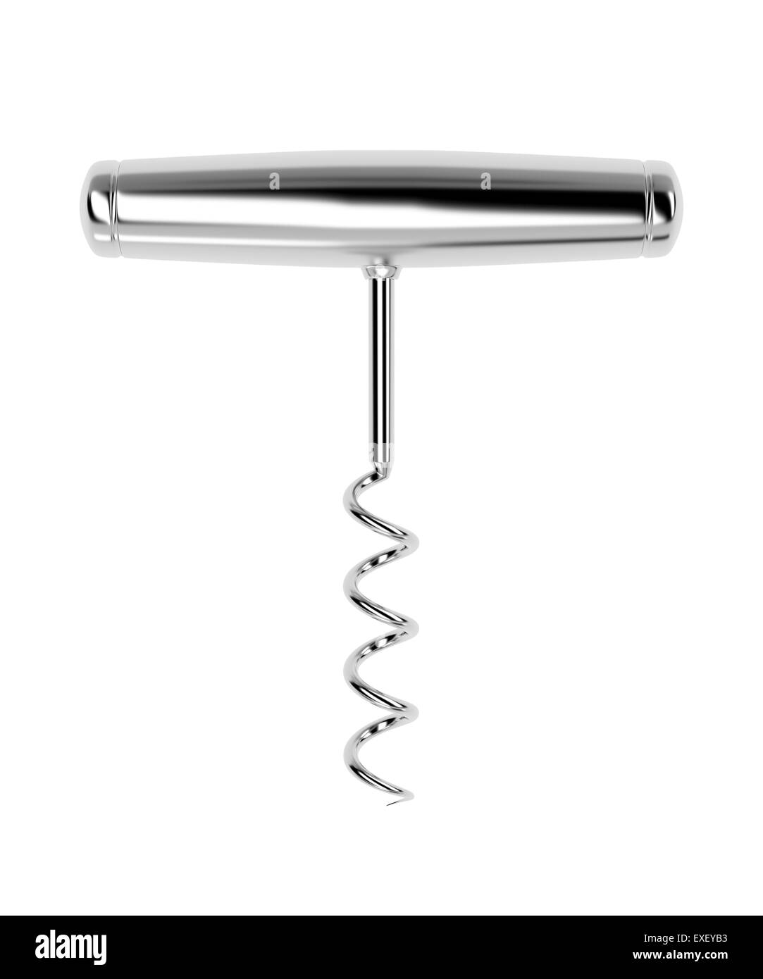 Shiny metal corkscrew isolated on white background Stock Photo - Alamy
