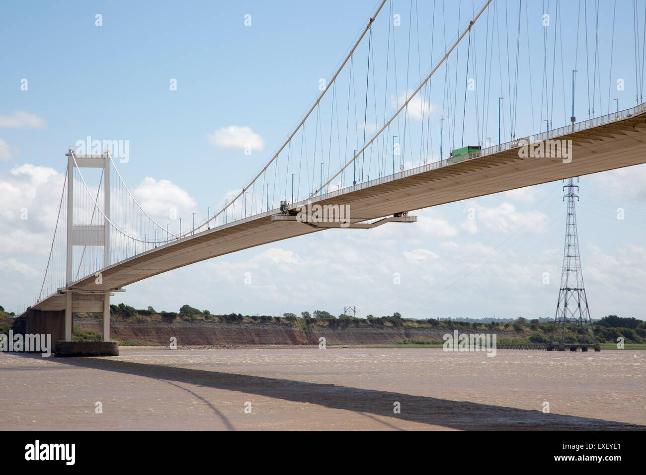 The old 1960s Severn bridge crossing between Beachley and Aust ...