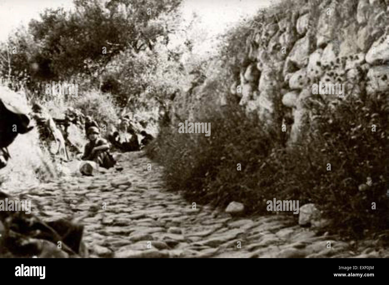 This image depicts soldiers behind a stone wall, likely during a ...