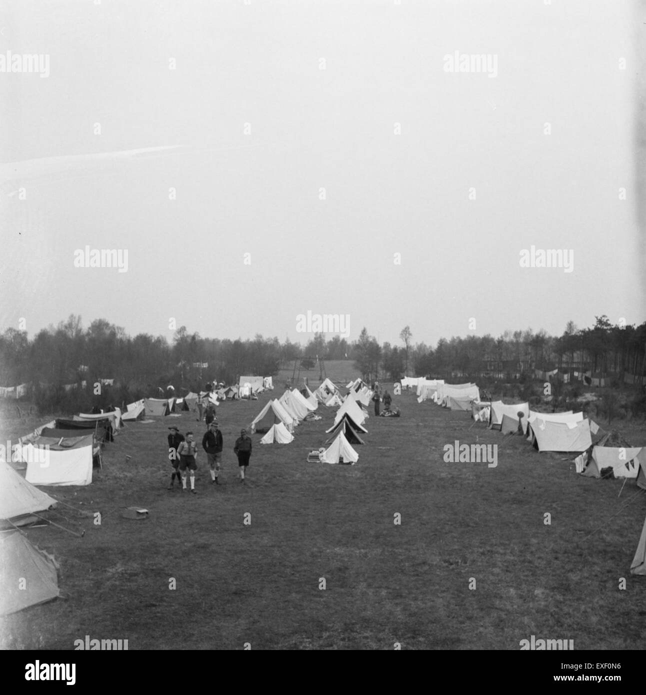 Studenten kamperen Students camping Stock Photo - Alamy