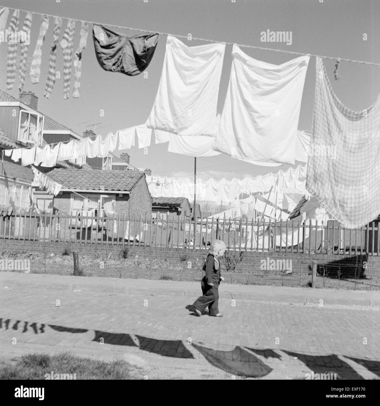 Drying the laundry in a rural Black and White Stock Photos & Images - Alamy