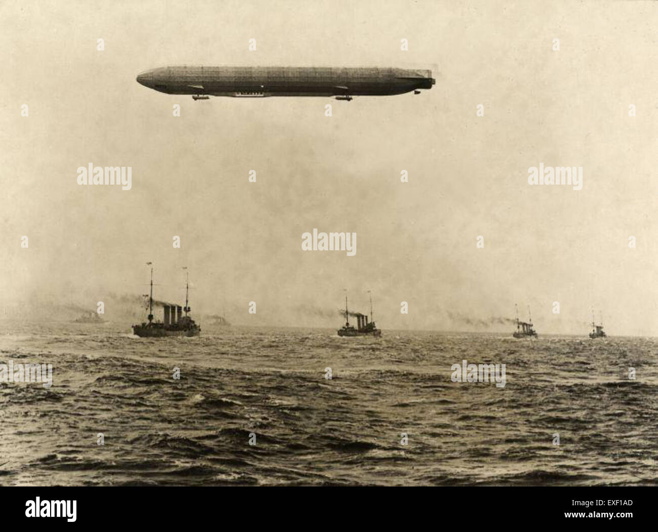 This image captures a Zeppelin during fleet maneuvers, likely from the ...