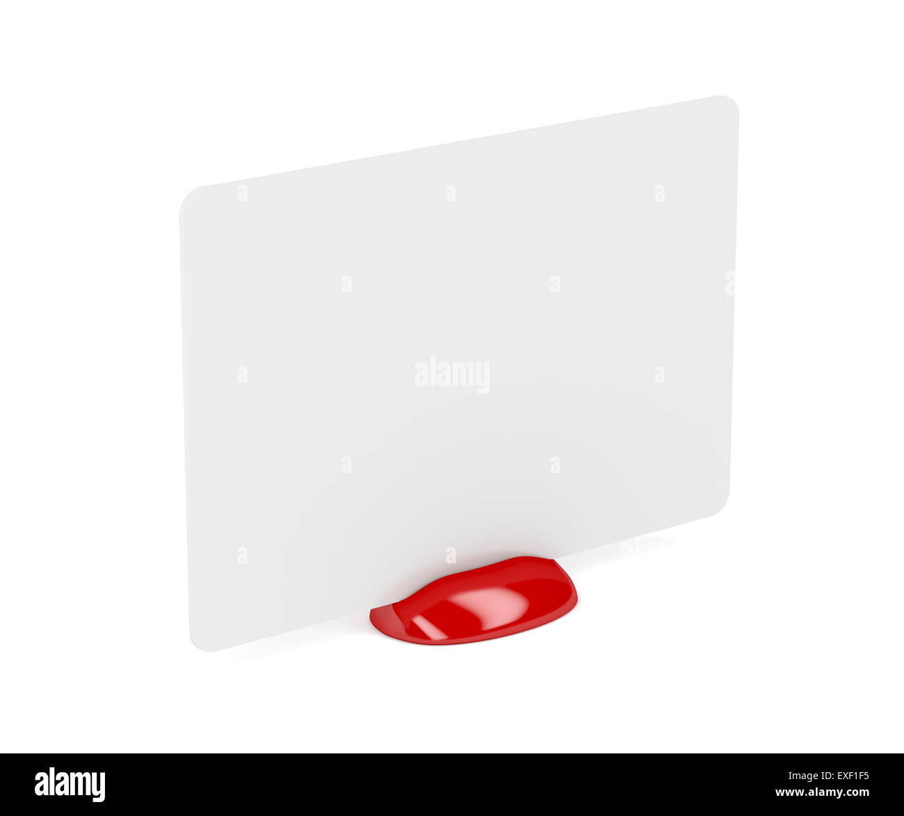 Plastic card holder with empty white card Stock Photo - Alamy