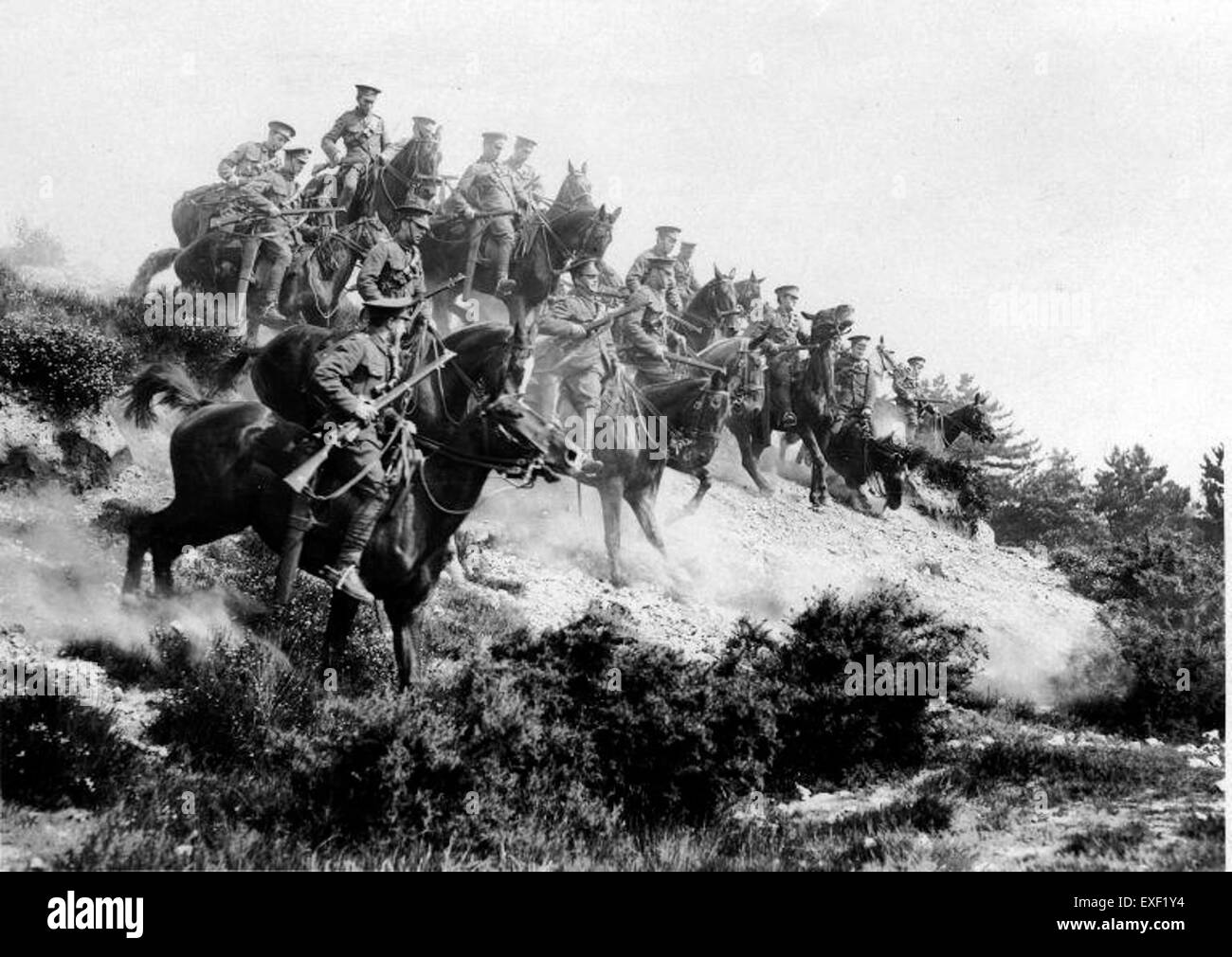 'Eerste Wereldoorlog, cavalerie' depicts cavalry units from World War I ...