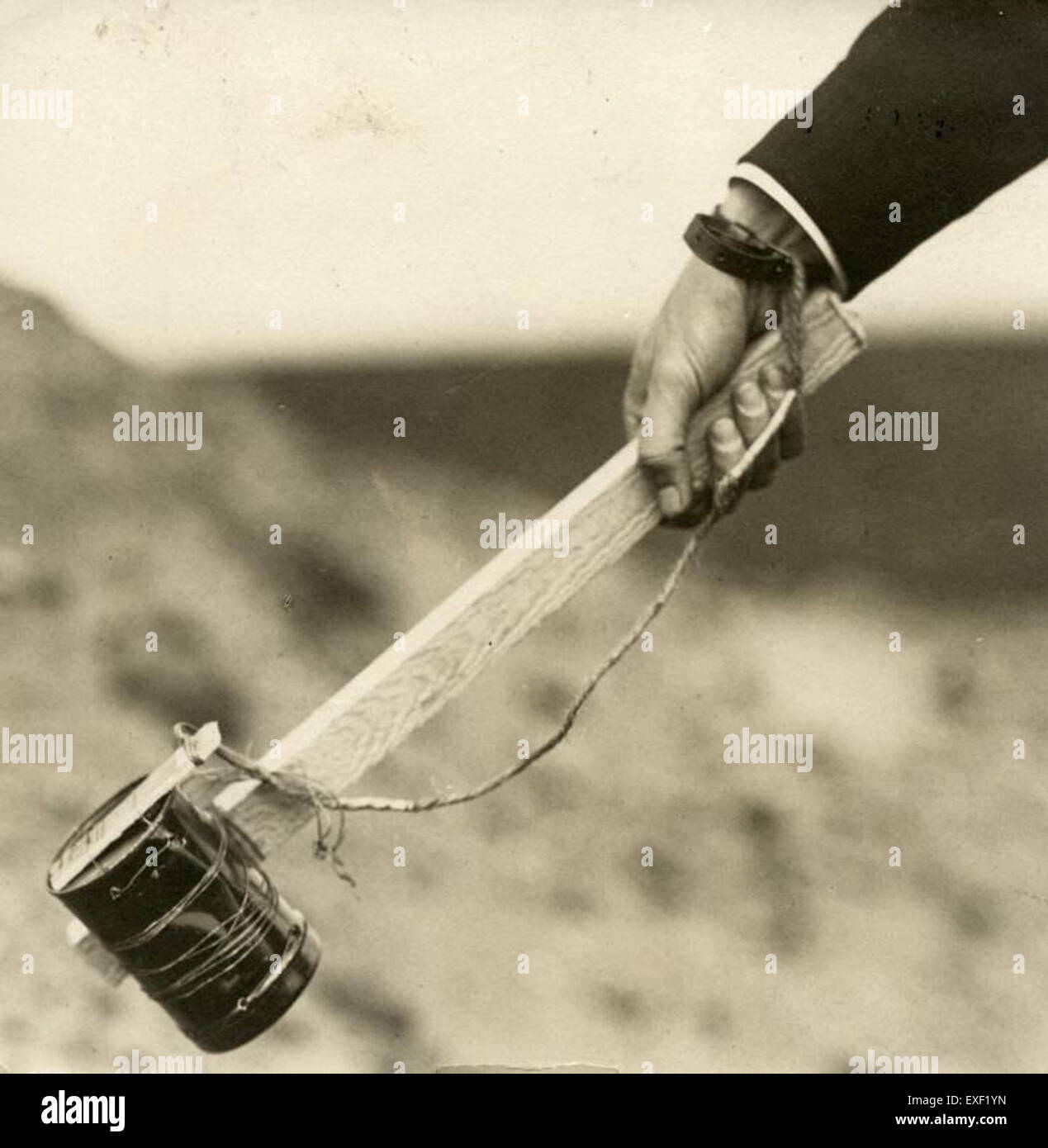 This image depicts an improvised grenade used during the First World ...