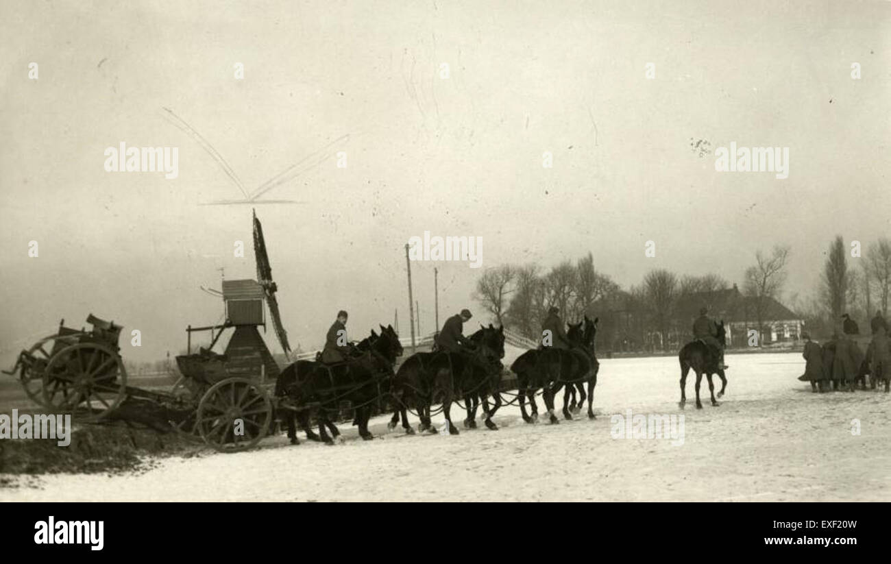 A historical photograph documenting a World War I military exercise ...