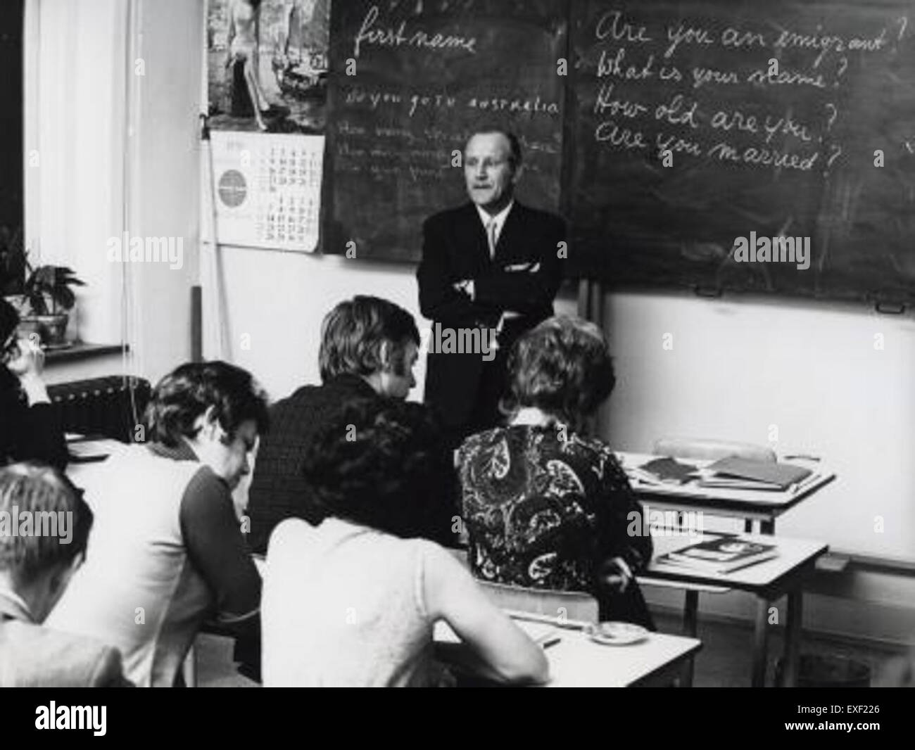 Engelse les voor emigranten naar Australië Stock Photo - Alamy