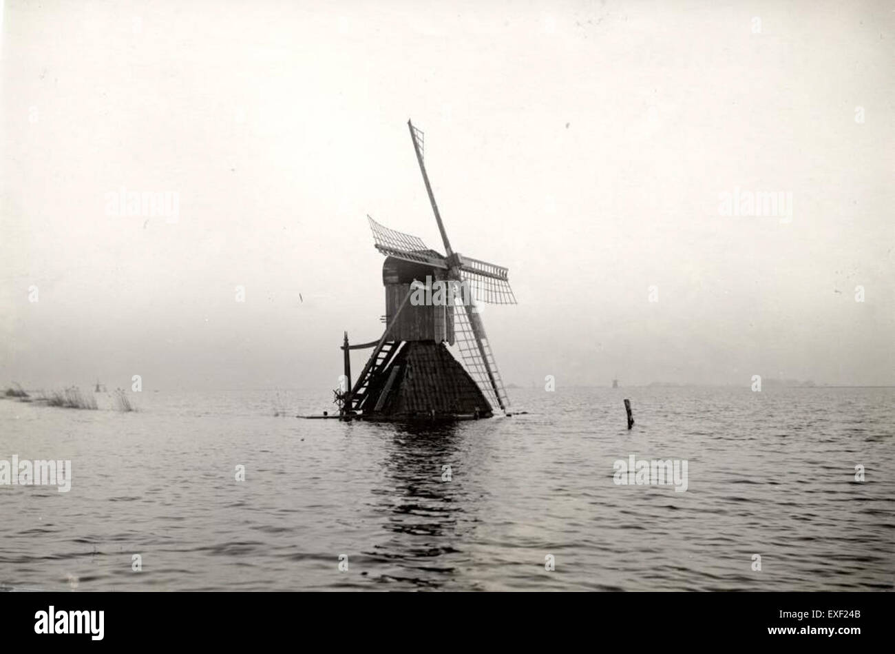 This photograph from 1926 depicts a Friesland windmill in the ...