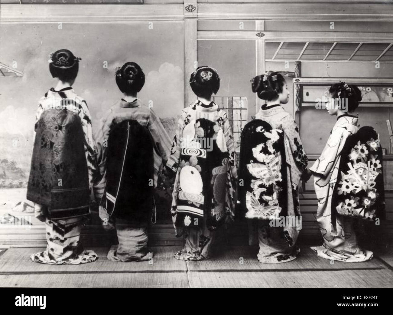 The image captures the elegance and cultural significance of geishas ...