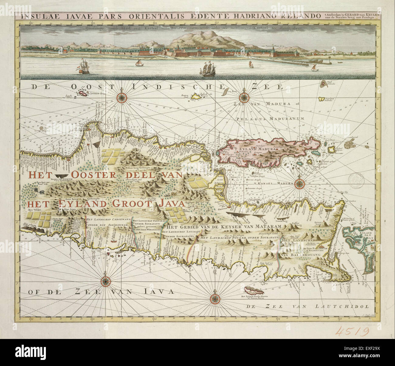 This map titled *Hydrografische kaart van Java (oost)* represents the ...