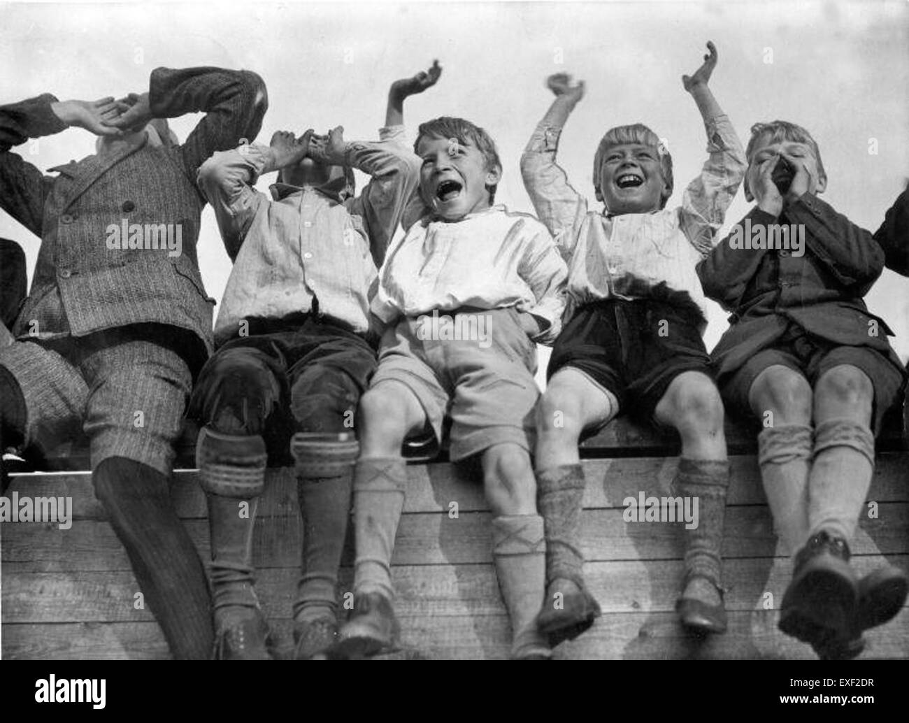 Cheering boys Black and White Stock Photos & Images - Alamy