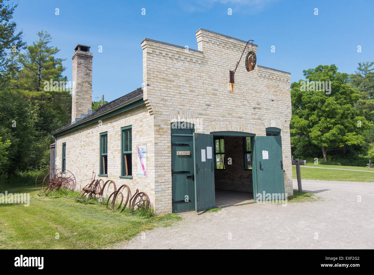 Doon Heritage Village blacksmith building Stock Photo - Alamy