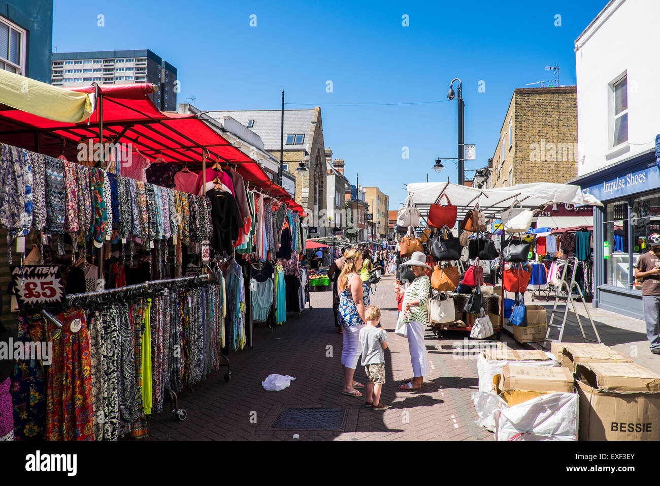 Roman road street market Borough of Tower Hamlets, London, England, UK ...
