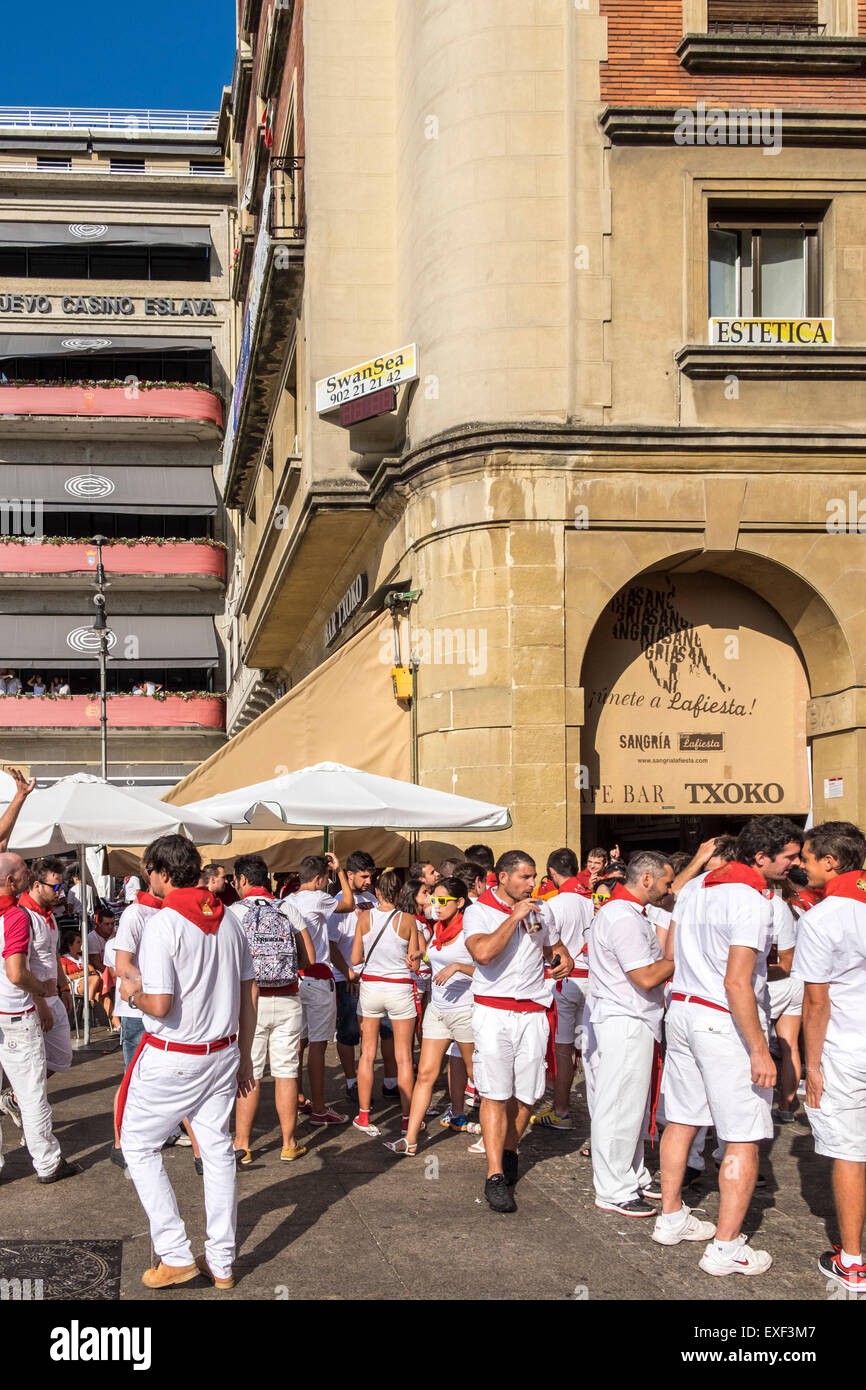 Pamplona, Navarre , Spain. 11th July 2015. People celebrated San Fermin ...