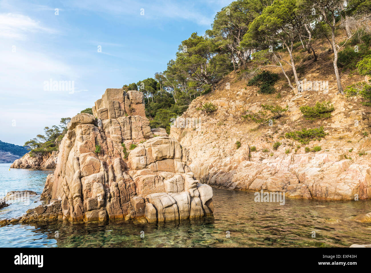 Aiguablava beach with its crystal clear water in Costa Brava, Catalonia ...