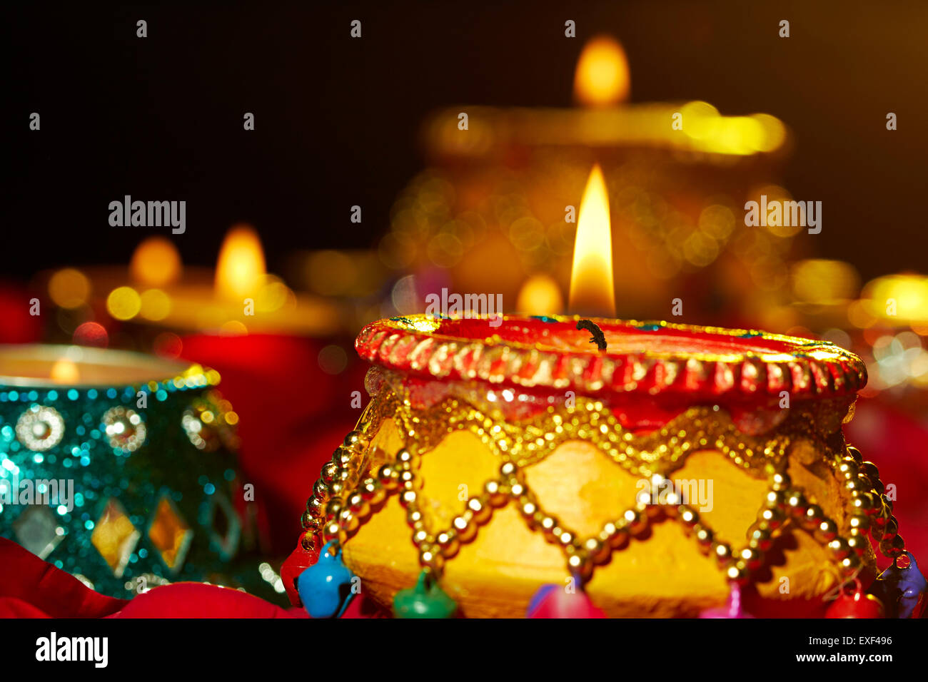 indian diwali Festival diya Nobody Stock Photo - Alamy