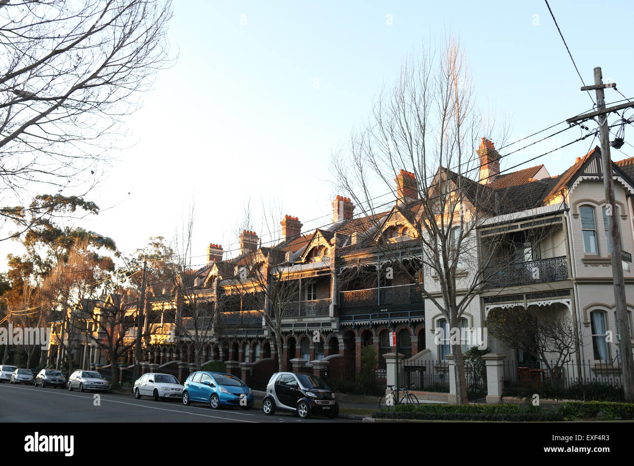 Houses at the northern end of Glebe Point Road in Glebe, a suburb in ...