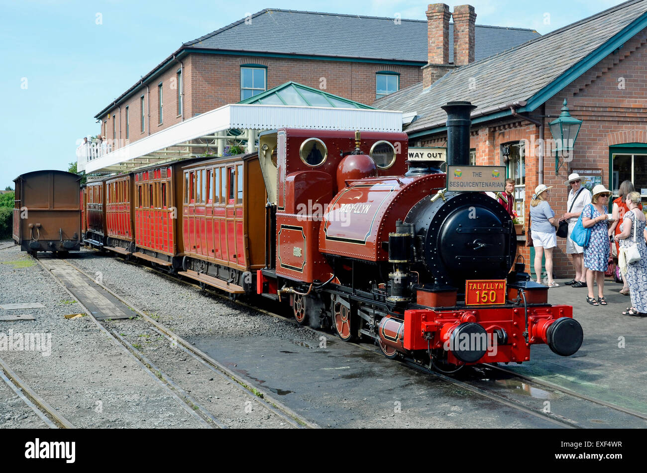 Talyllyn Railway No 1 "Talyllyn of 1864 at Tywyn Wharf station with a ...