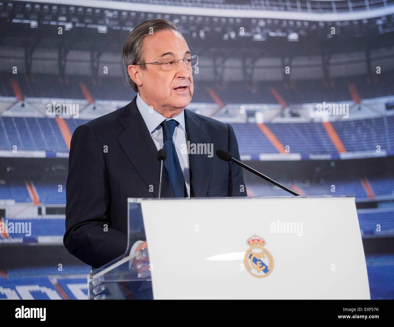 Madrid, Spain. 13th July, 2015. Real Madrid president Florentino Perez ...