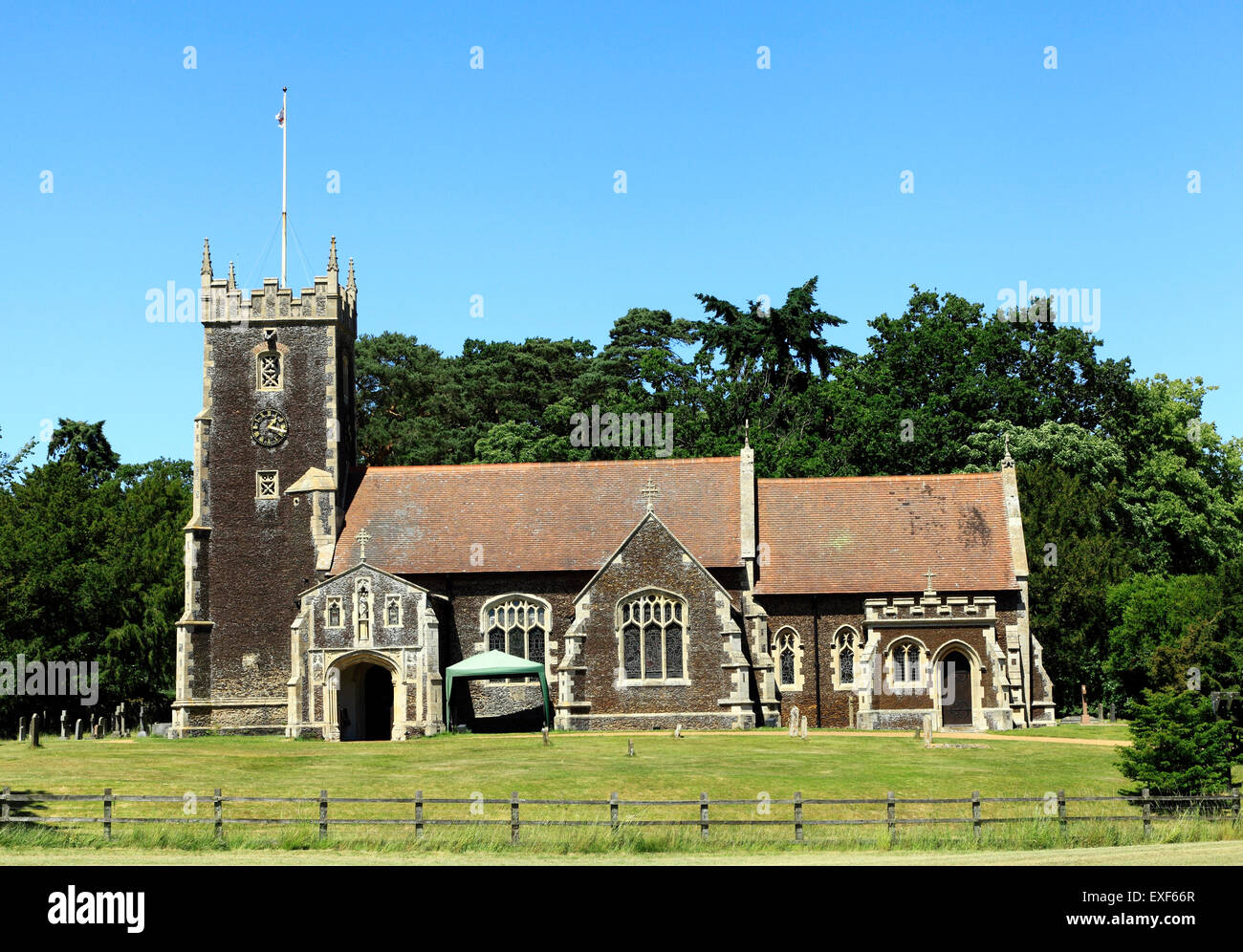 Sandringham parish church of St. Mary Magdalene, exterior, Norfolk ...