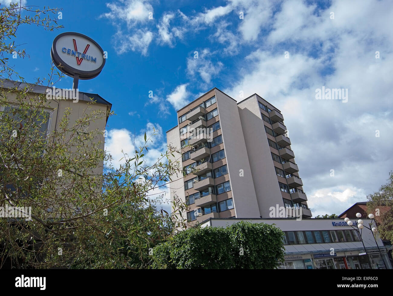 Vallingby clock and high-rise. Vallingby architecture in the special ...