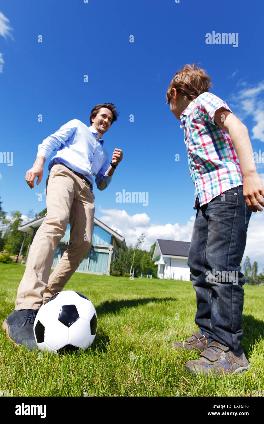 Father and son at football game hi-res stock photography and images - Alamy