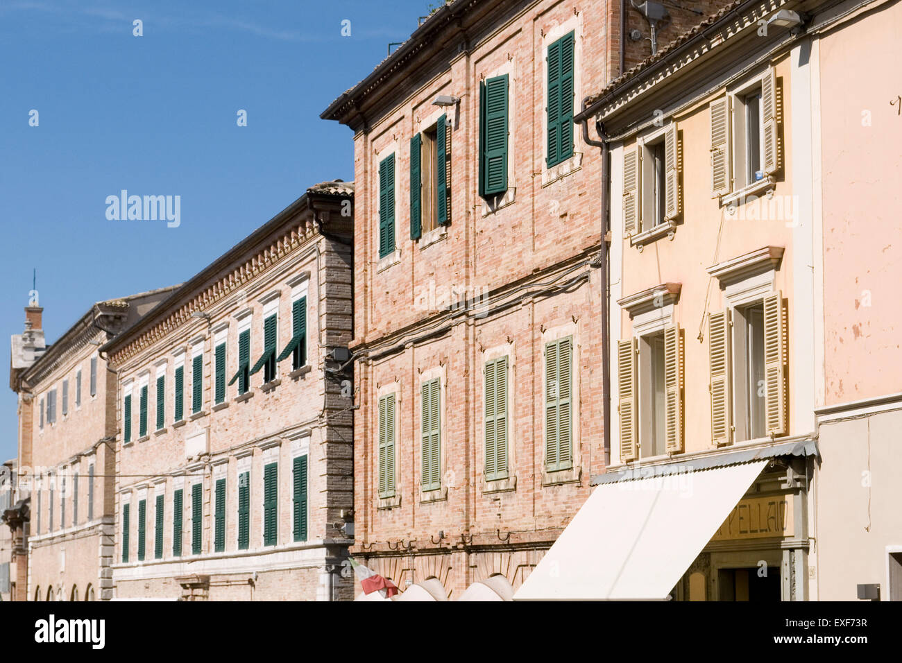 old houses in the old town of Recanati, Marche region, Italy Stock ...
