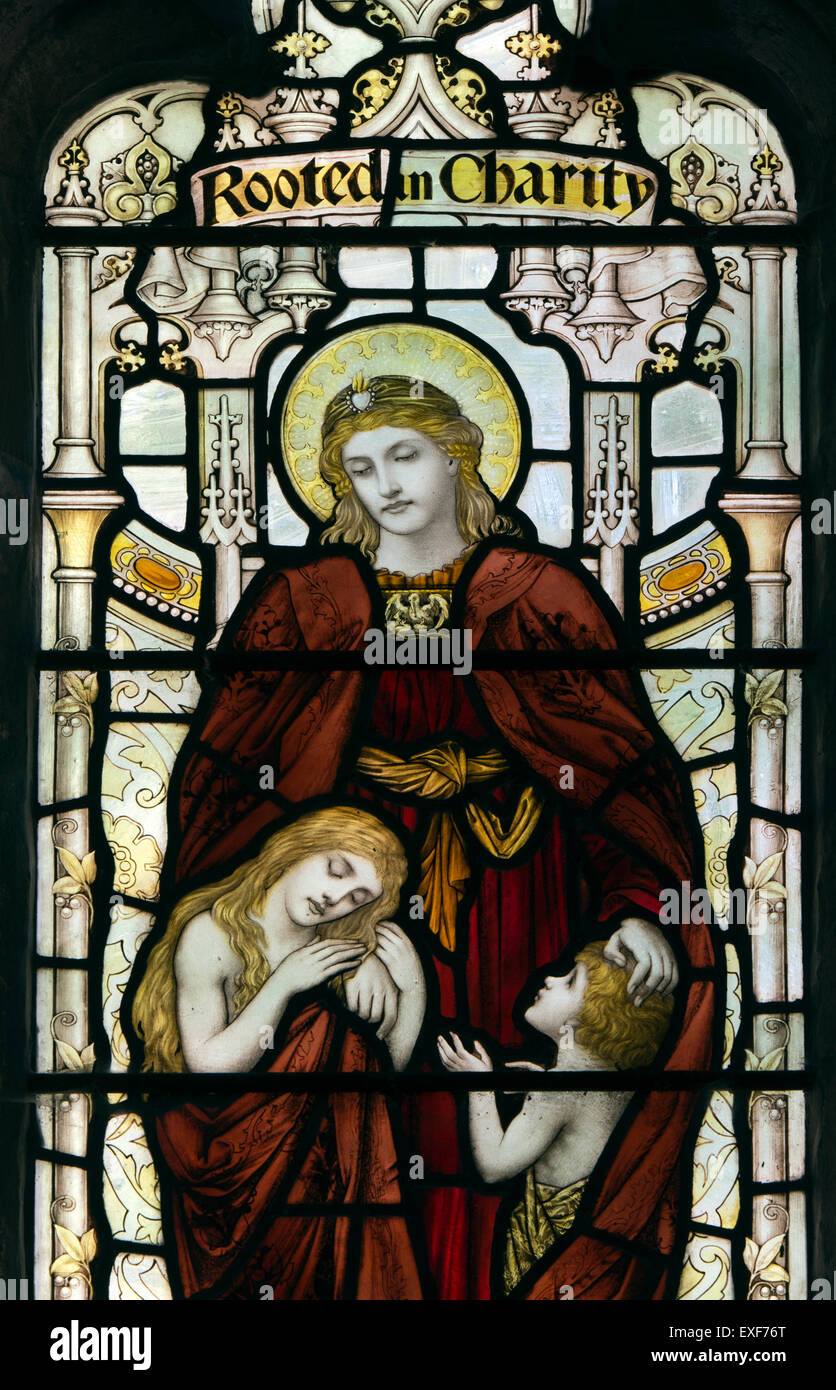 Charity stained glass, St. Mary the Virgin Church, Padbury ...