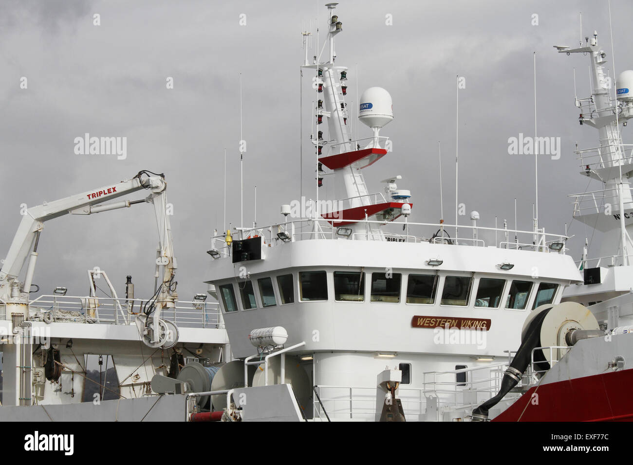 Irish trawler, Bridge wheelhouse of fishing trawler Western Viking in ...