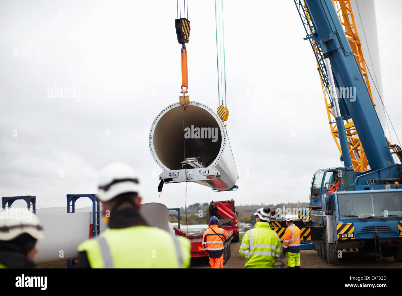 Engineers working on wind turbine Stock Photo - Alamy