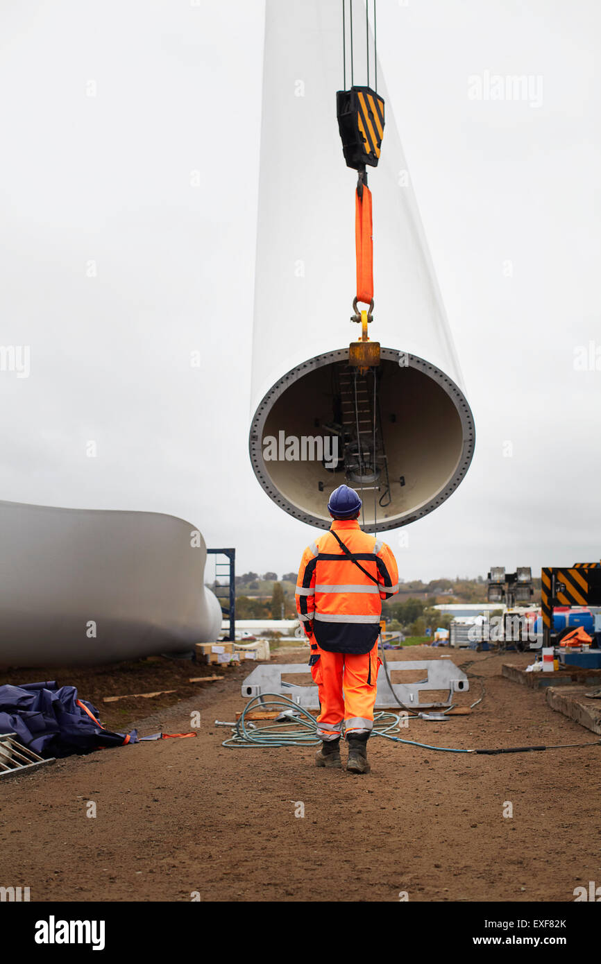Engineer inspecting wind turbine site hi-res stock photography and ...