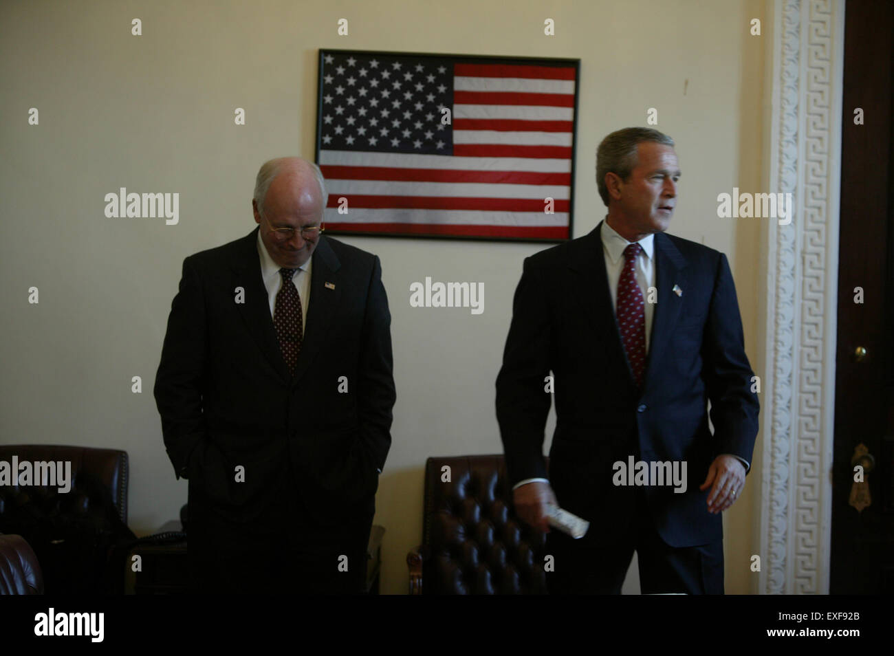 President Bush and Vice President Cheney Outside the Indian Treaty ...