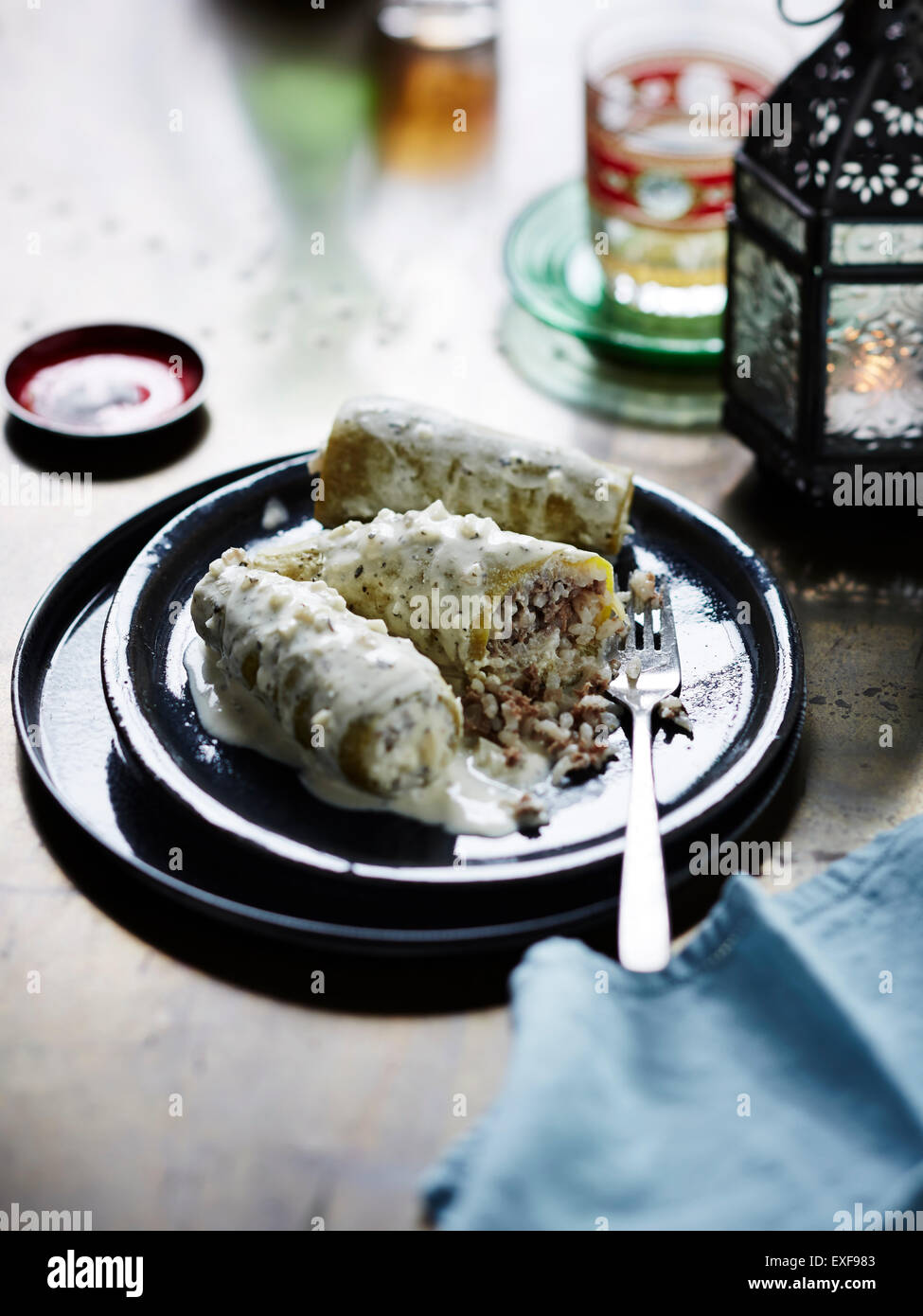 Kossa Mihsh Bi Laban (stuffed zucchinis cooked in yogurt Stock Photo ...