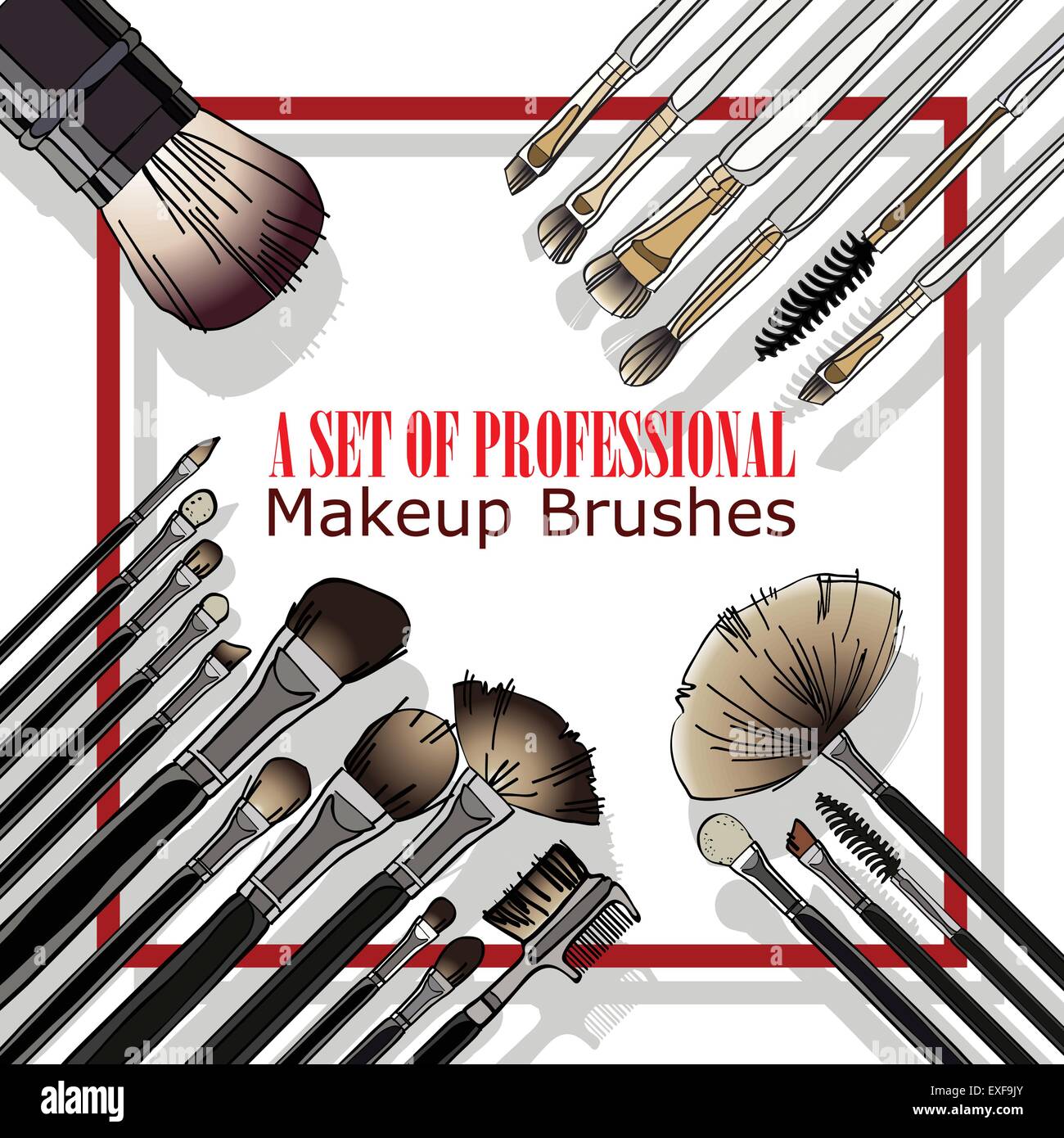 Make up brushes professional Stock Vector Images - Alamy