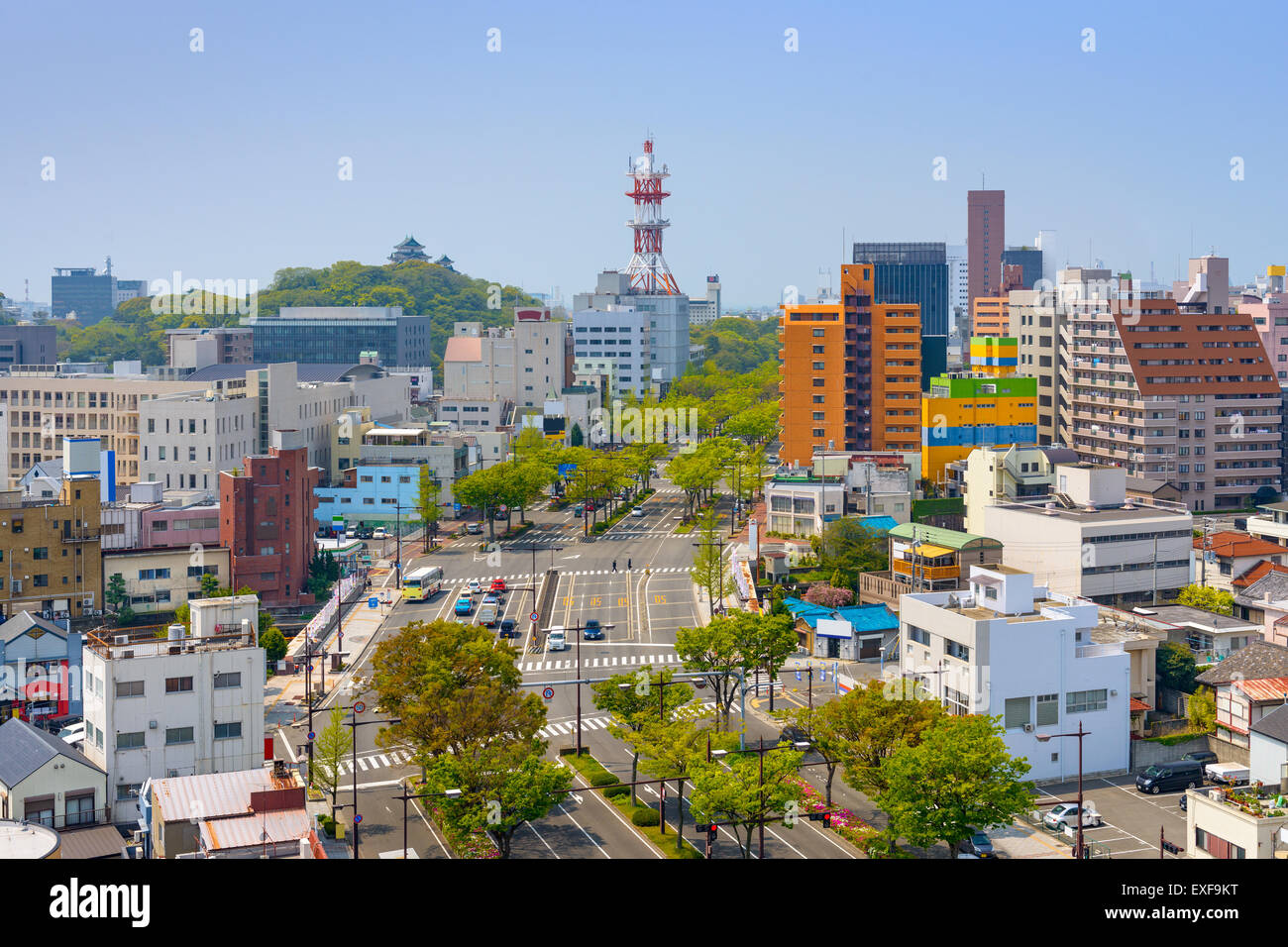 Wakayama City, Japan downtown cityscape Stock Photo - Alamy