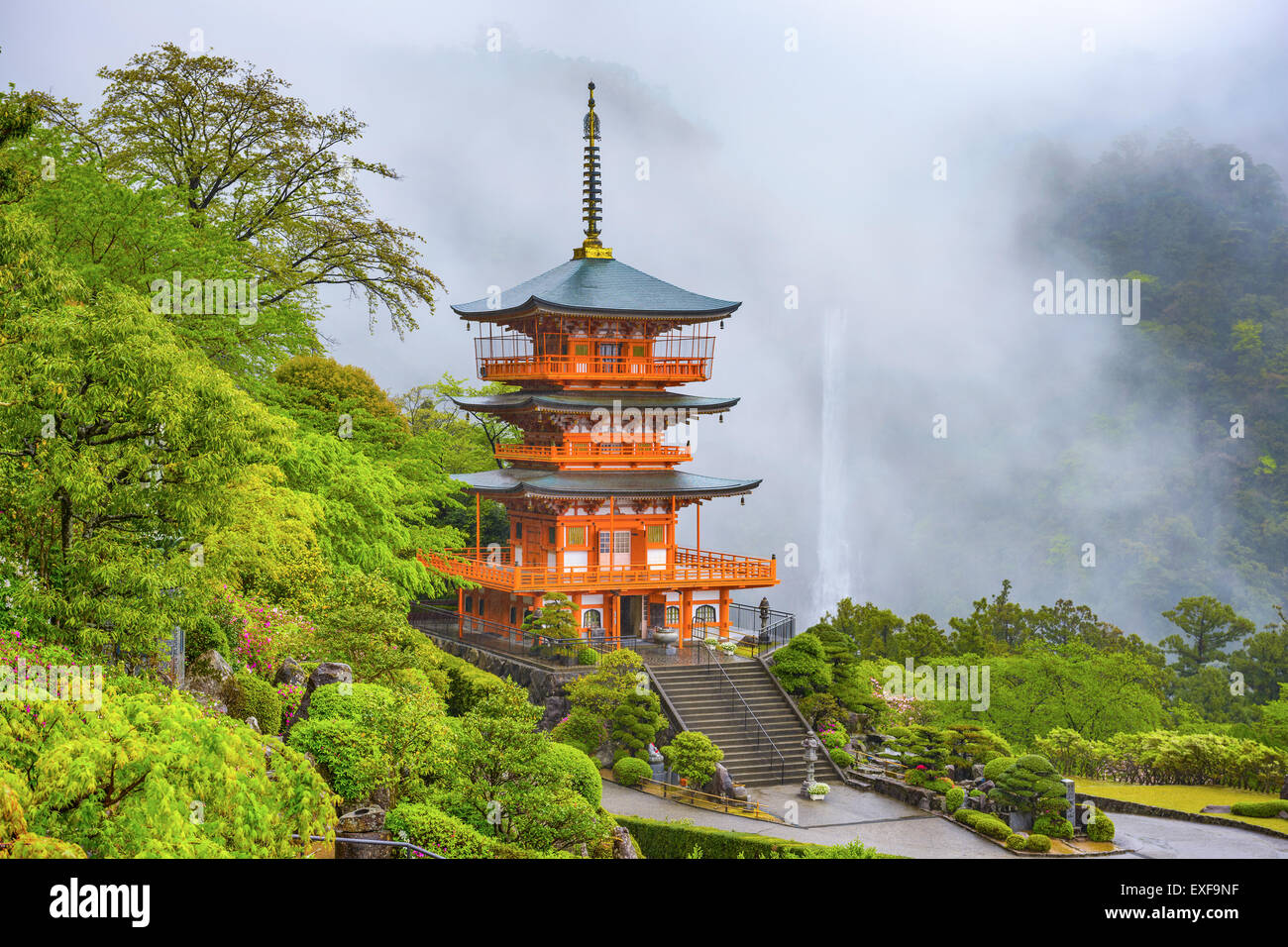 Nachi, Japan at Seigantoji Pagoda and Nachi Falls Stock Photo - Alamy