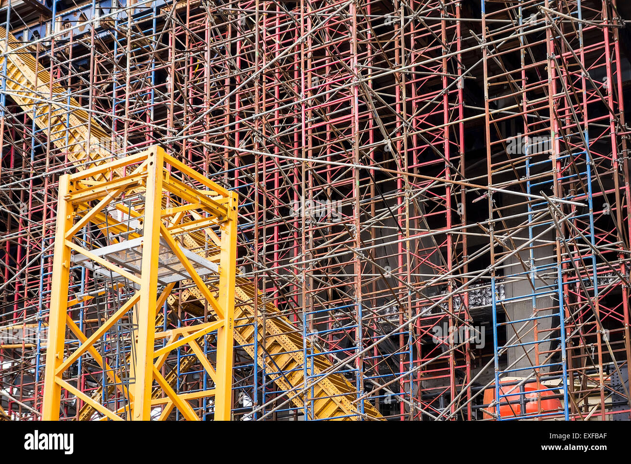 Scaffold Structure At Construction Site Stock Photo - Alamy