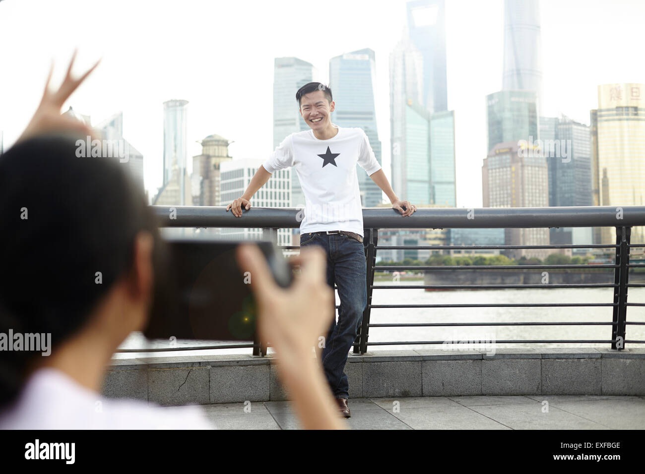 Male tourist posing camera hi-res stock photography and images - Alamy