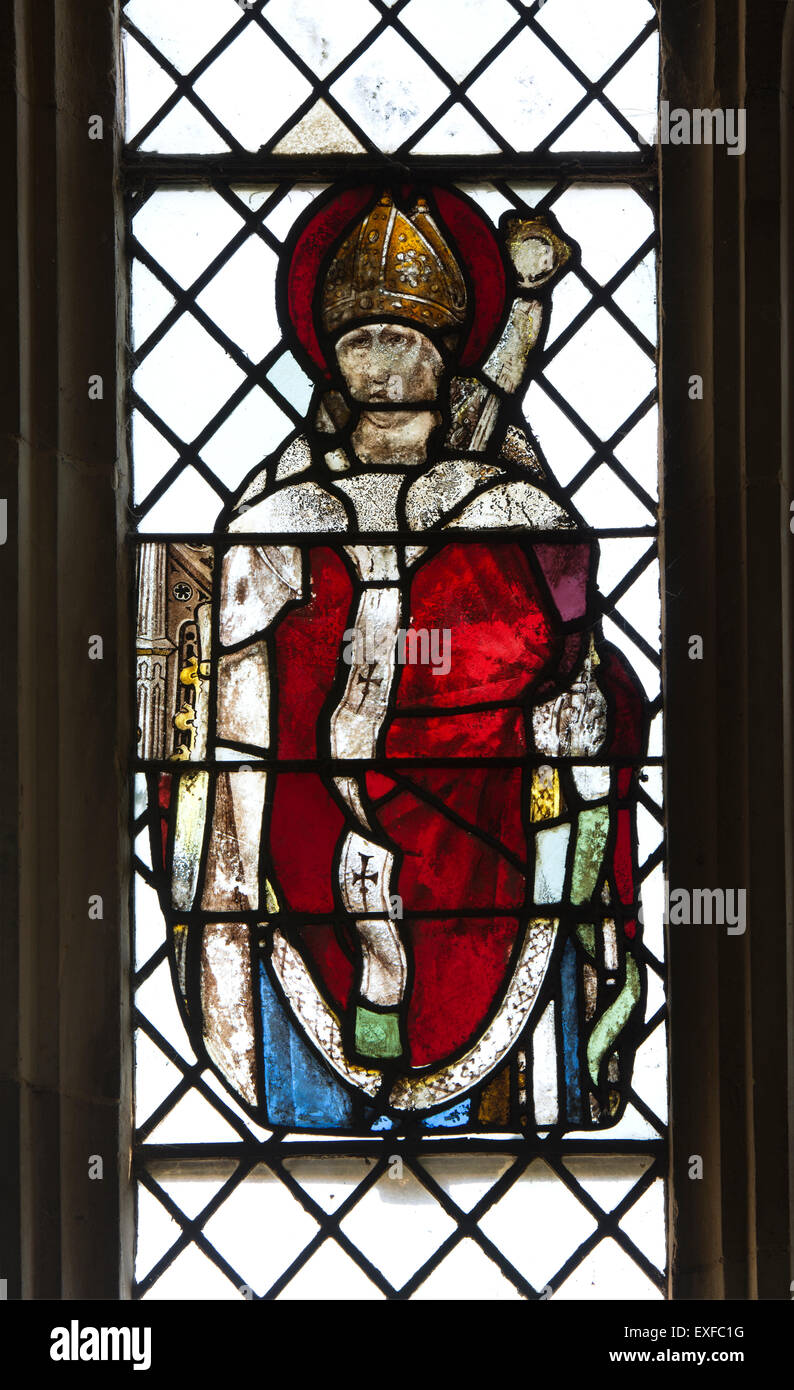Bishop stained glass, All Saints Church, Hillesden, Buckinghamshire ...