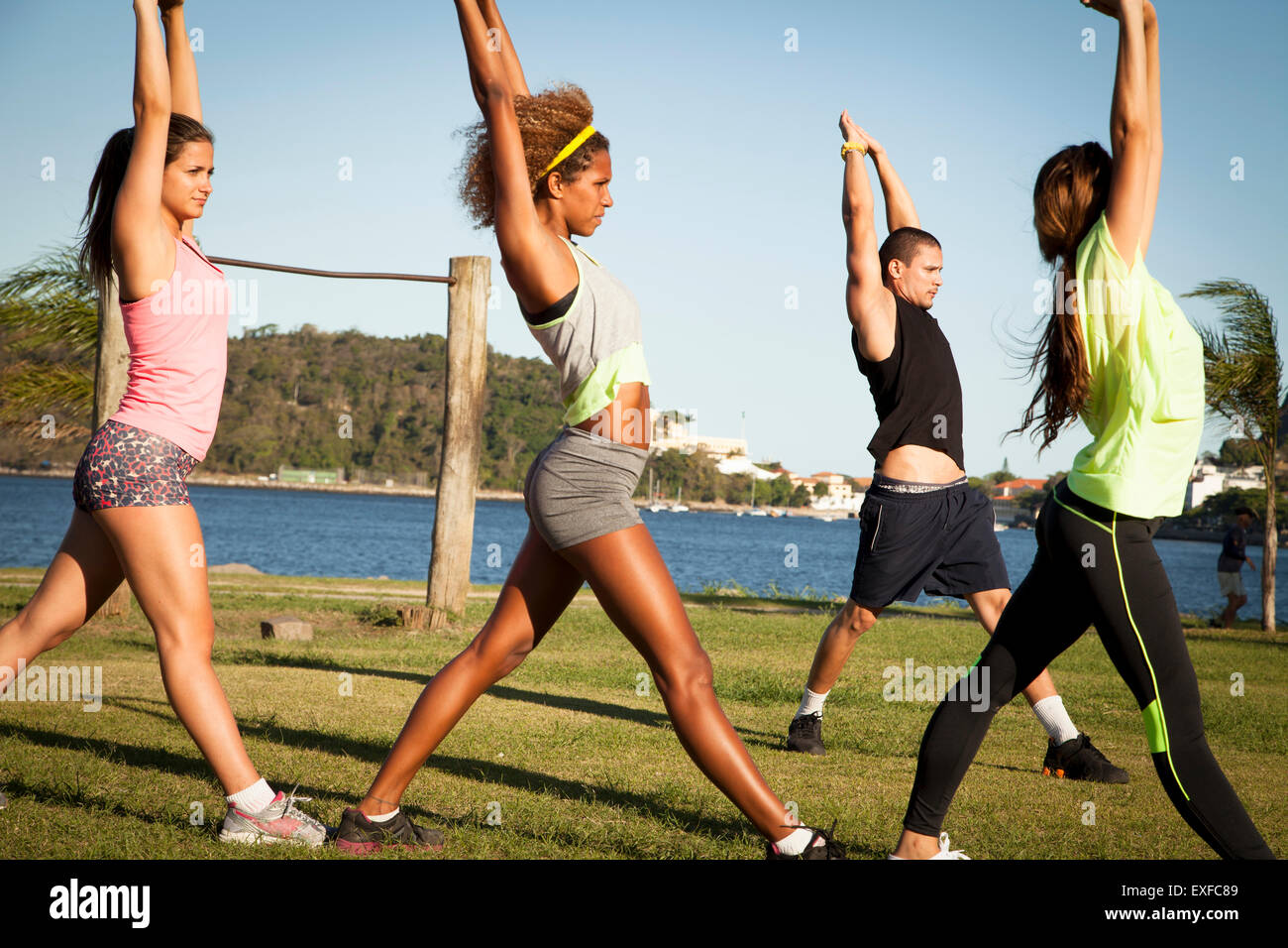 Young hispanic man stretch hi-res stock photography and images - Alamy