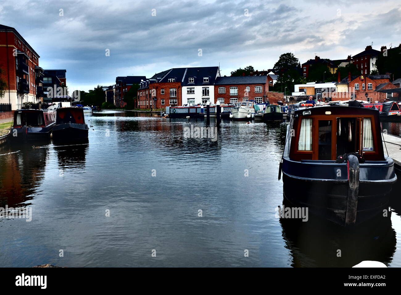 Narrow Boats on Diglis Basin Worcester, worcestershire Stock Photo - Alamy