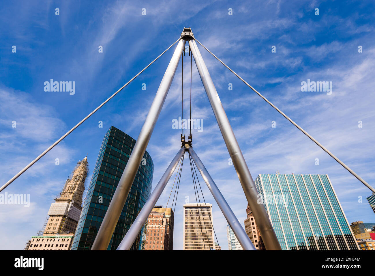 Hartford, Connecticut, USA cityscape at Founders Bridge Stock Photo - Alamy