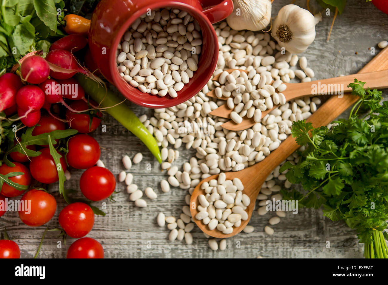 Fresh food on the table Stock Photo - Alamy